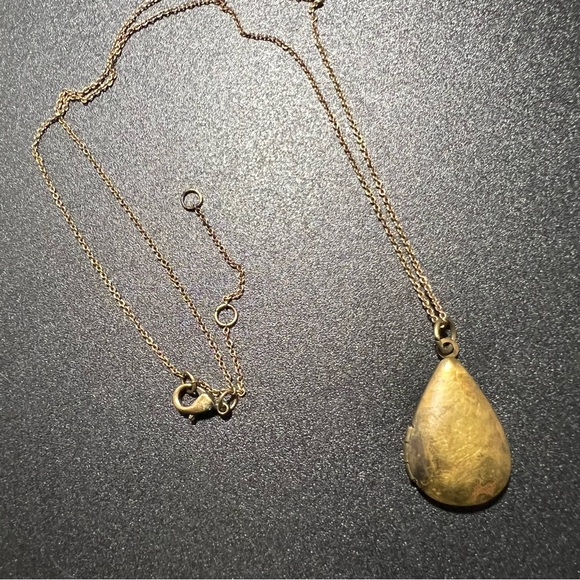 Jewelry | Vintage Tear Drop Pear Shaped Brass Locket Pendant Adjustable ...